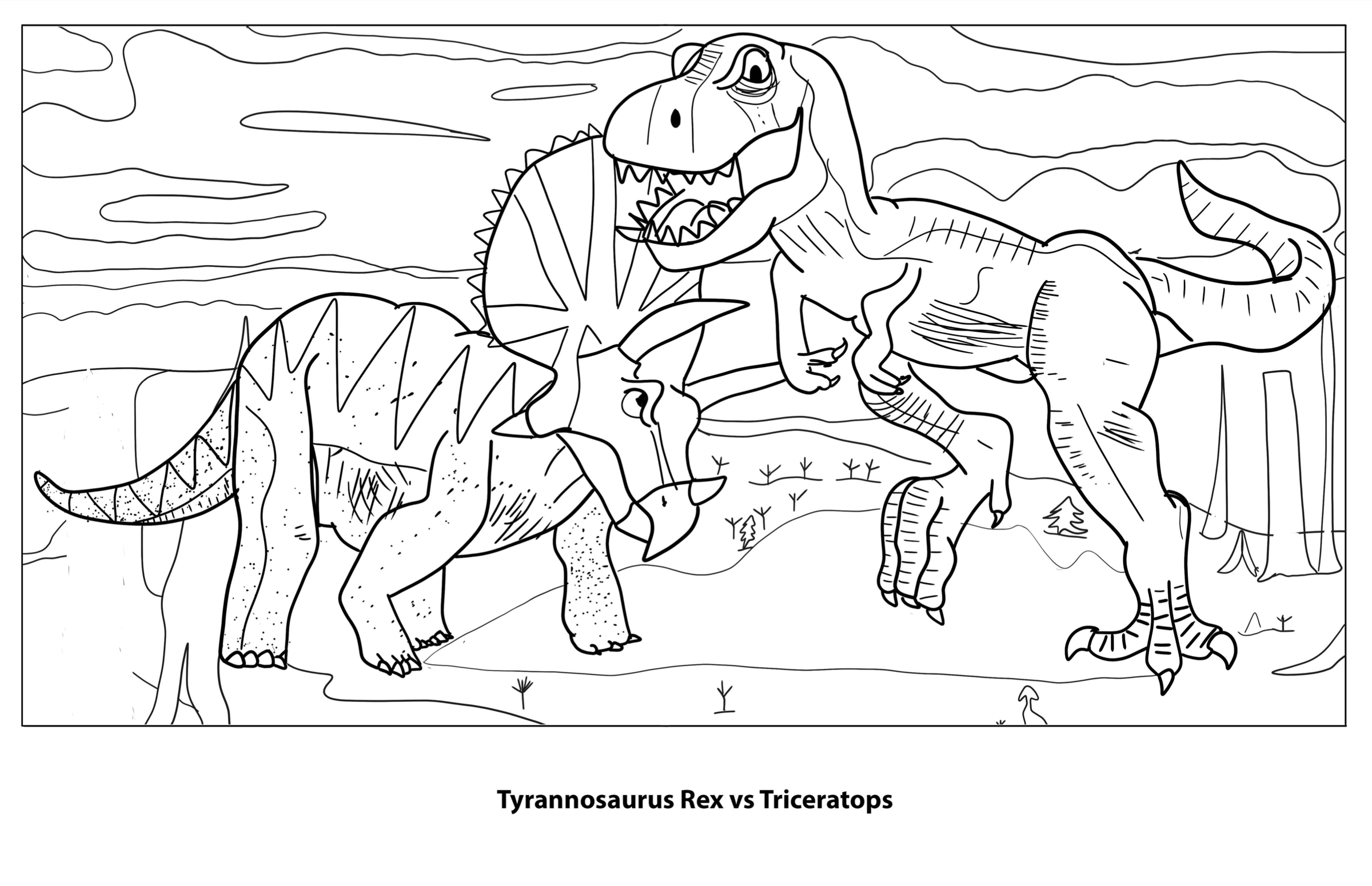 triceratops coloring picture